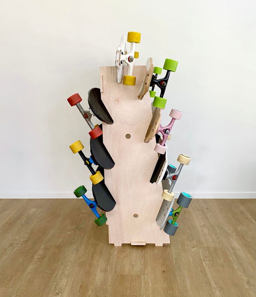 1.2m (9 slots) Display Skateboard Rack – Birch – Kats Rack