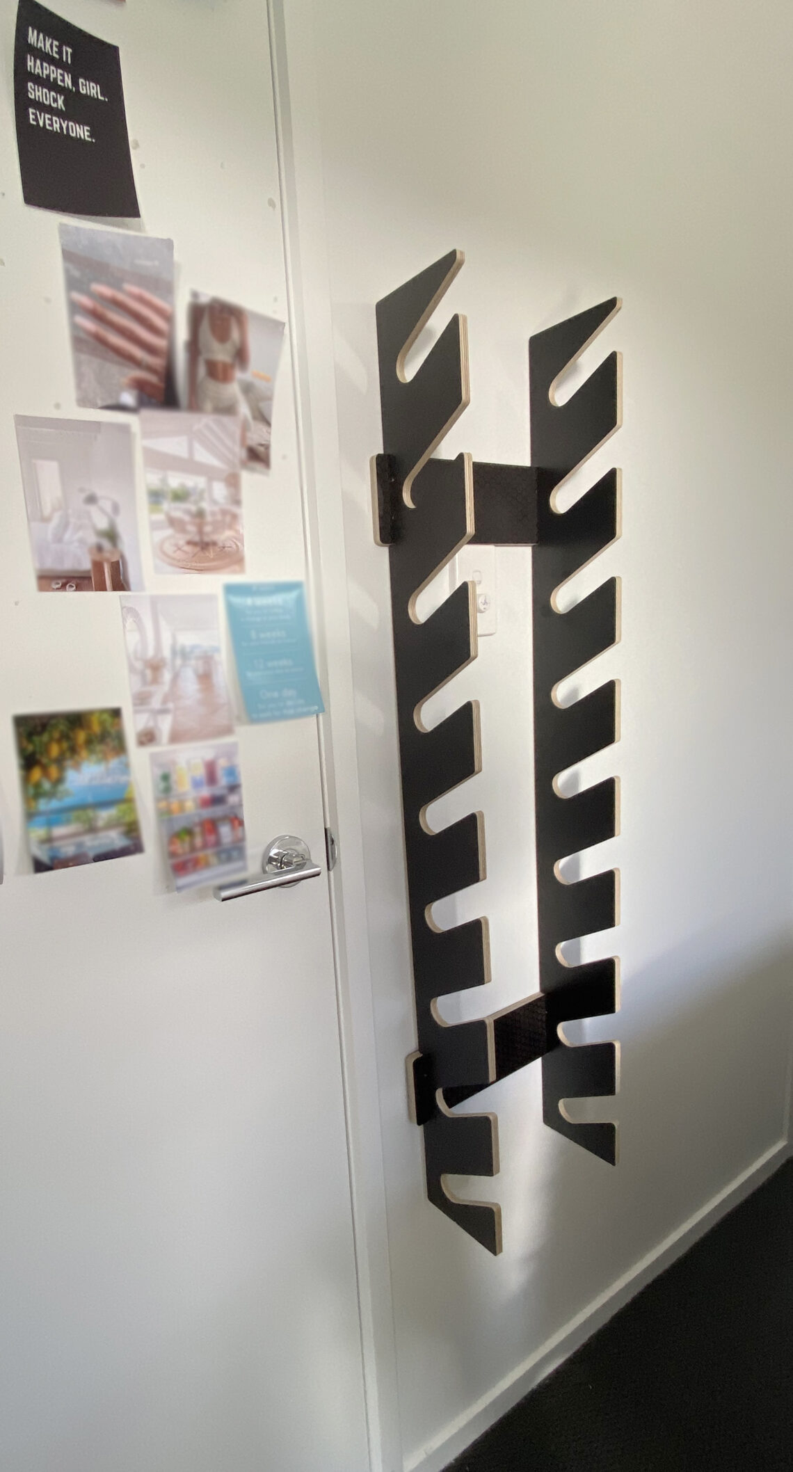 Wall Mount Skateboard Racks – Black Hex – Kats Rack